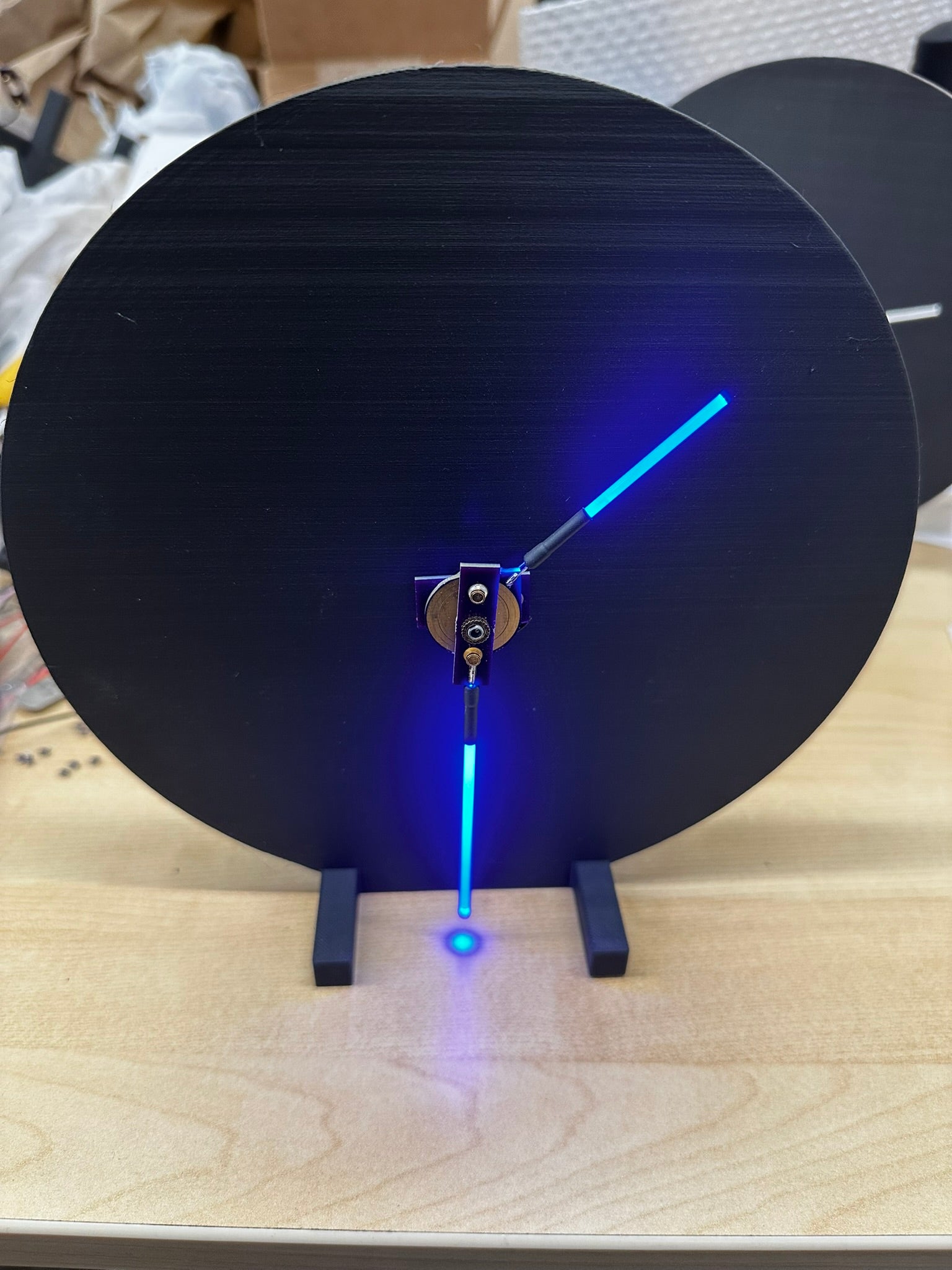 Black/Blue (LED) 8 inch Simple Light Pipe Clock – ClockOptix